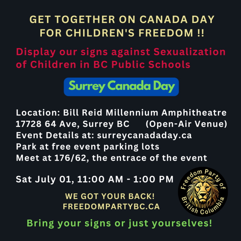 News and Events of Freedom Party of BC - Stop the Sexualization of ...
